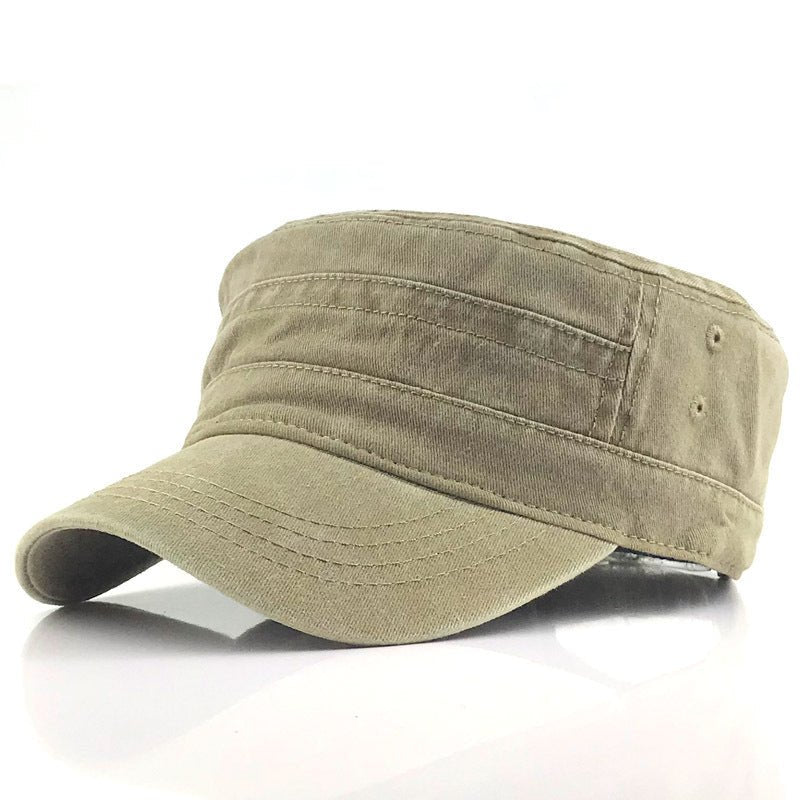 Military Style Flat Cap – Cotton Lightweight Men's Hat